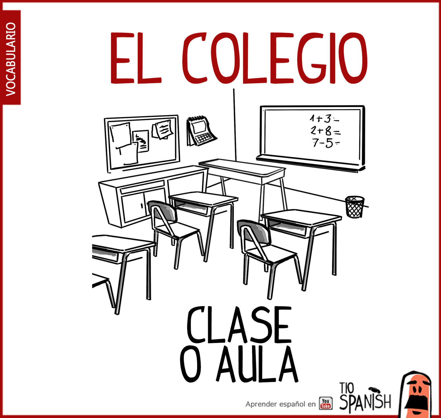 Vocabulario en el colegio, vocabulario escuela en español