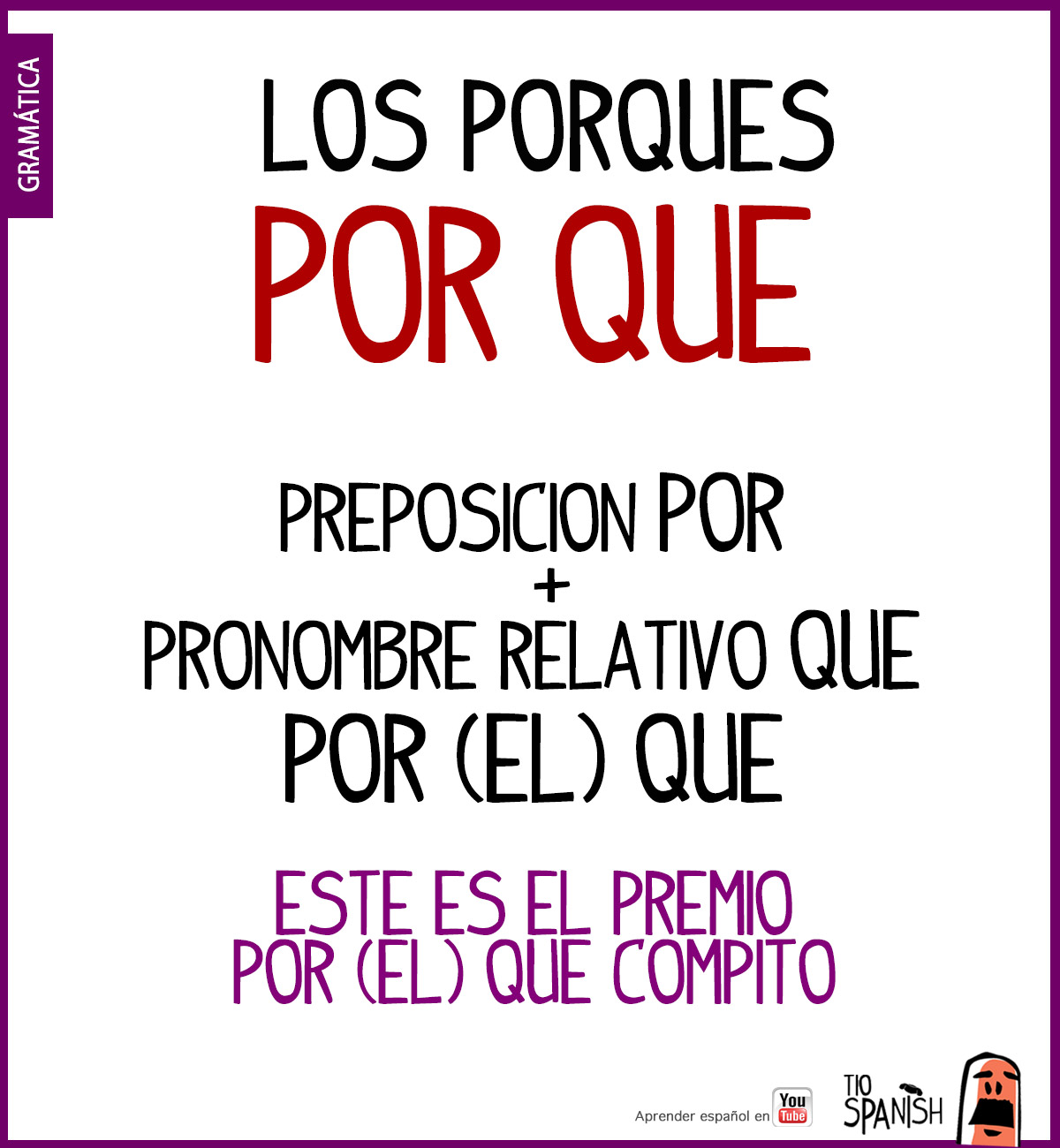 La diferencia entre por qué, porque, por que y porqué - Tio Spanish
