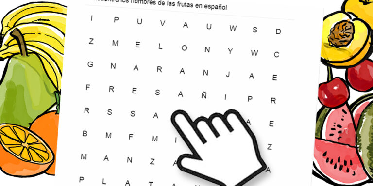 Ejercicicio de las frutas en español, ejercicios interactivos español
