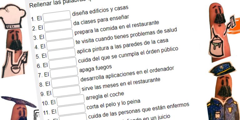 Las profesiones y oficios en español, vocabulario del trabajo en español
