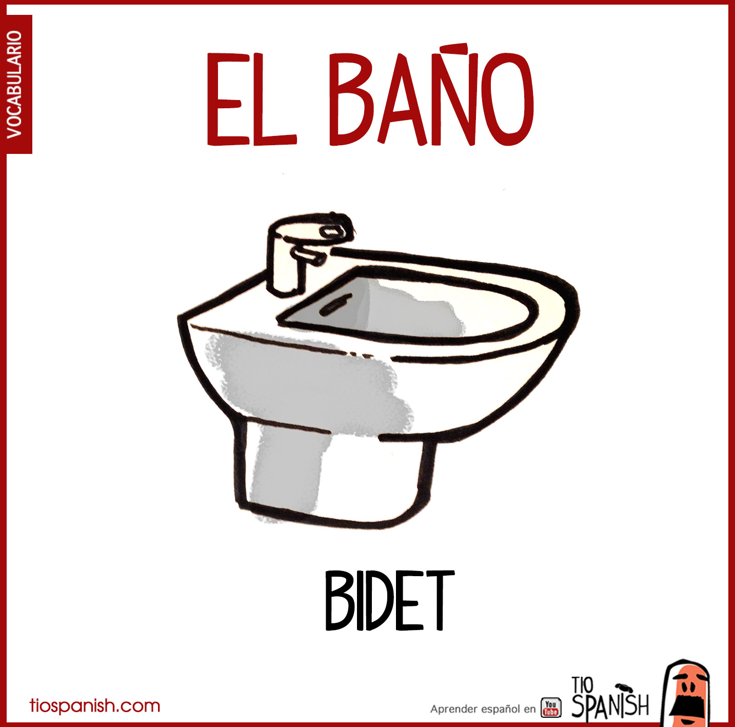 Vocabulario en el baño, vocabulario español de la casa - Tio Spanish