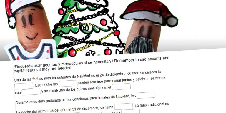 Rellena con el vocabulario de la navidad, ejercicios español - Tio Spanish