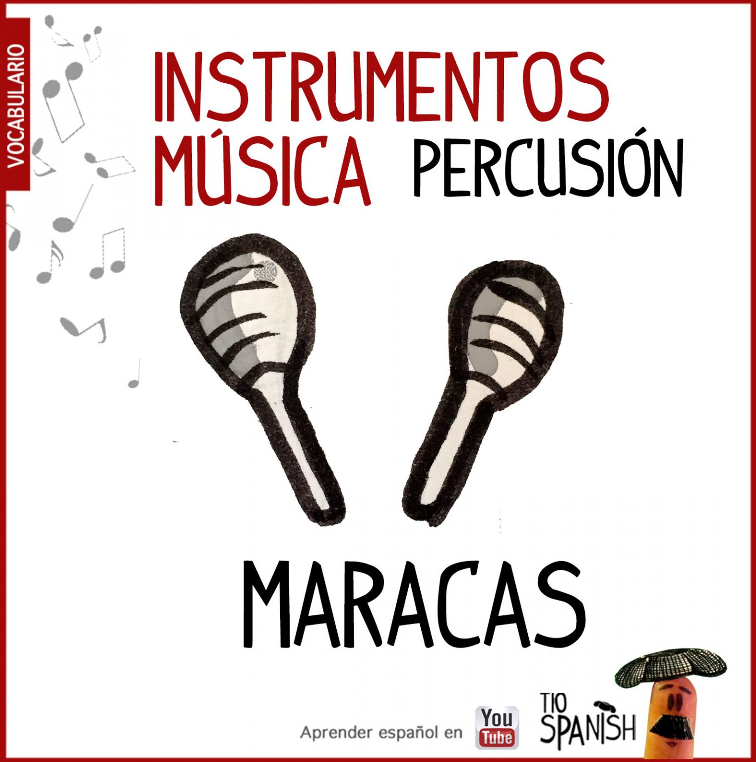 Vocabulario de los intrumentos de musica en español - Tio Spanish